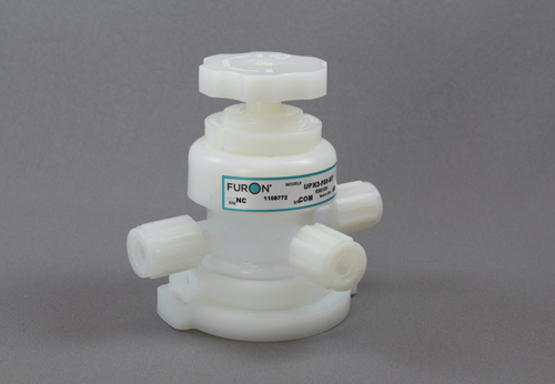 Furon® UPX Valve - Manually Actuated 3-Way Diaphragm Valve (¼, ½, and ¾ ...